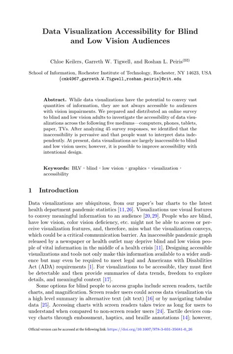 Pdf Data Visualization Accessibility For Blind And Low Vision Audiences