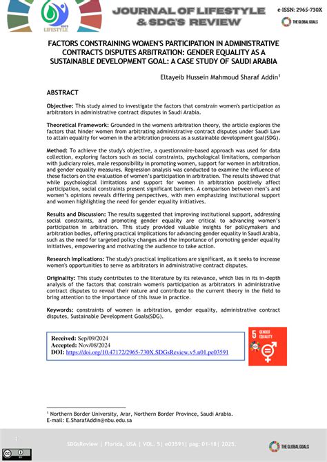 Pdf Factors Constraining Womens Participation In Administrative Contracts Disputes