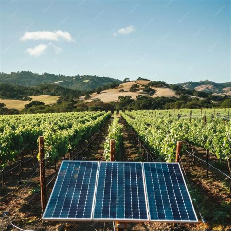 Solar Panels In A Vineyard Clean Energy In A Rural Setting Premium Ai