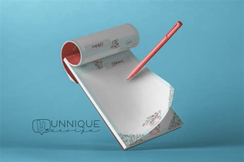 Notepad With Floral Theme Graphic By Unnique Design Creative Fabrica