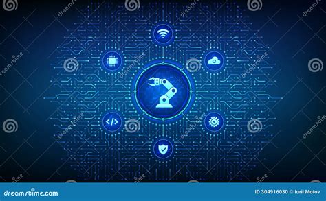 Smart Industry 40 Robotic Hand Factory Automation Autonomous Industrial Technology