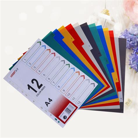 12pcs Index Page Divider Colorful Classification P Vicedeal
