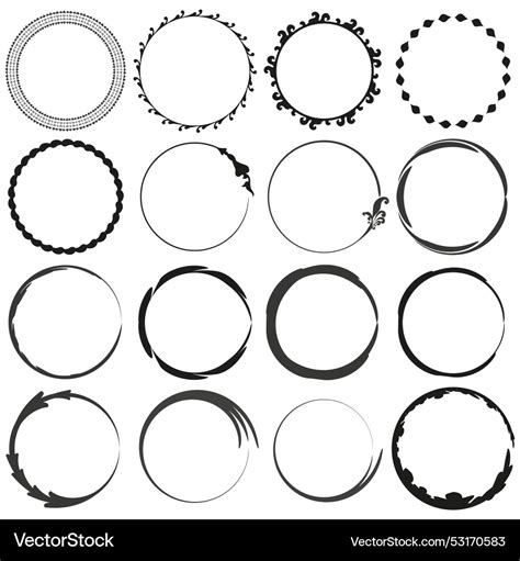 Set Of Circular Design Elements Decorative Round Vector Image