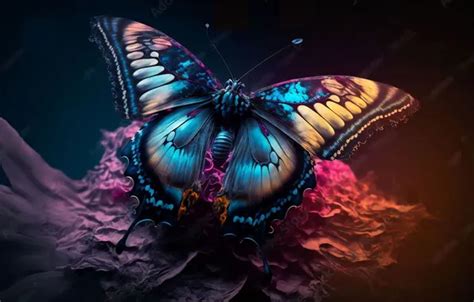 Обои Colorful Beautiful Ai Art Digital Butterfly на телефон и