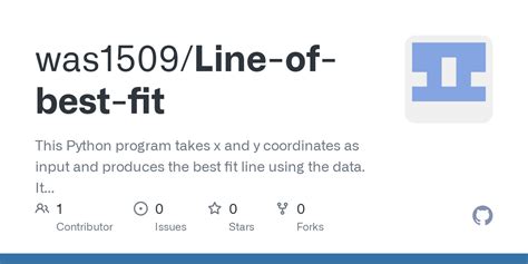Github Was1509line Of Best Fit This Python Program Takes X And Y