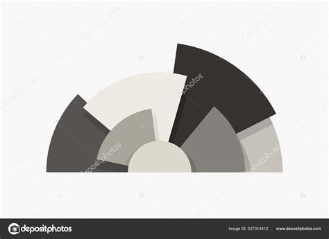 Half Circle Diagram Monochrome Color Stock Vector By IfH
