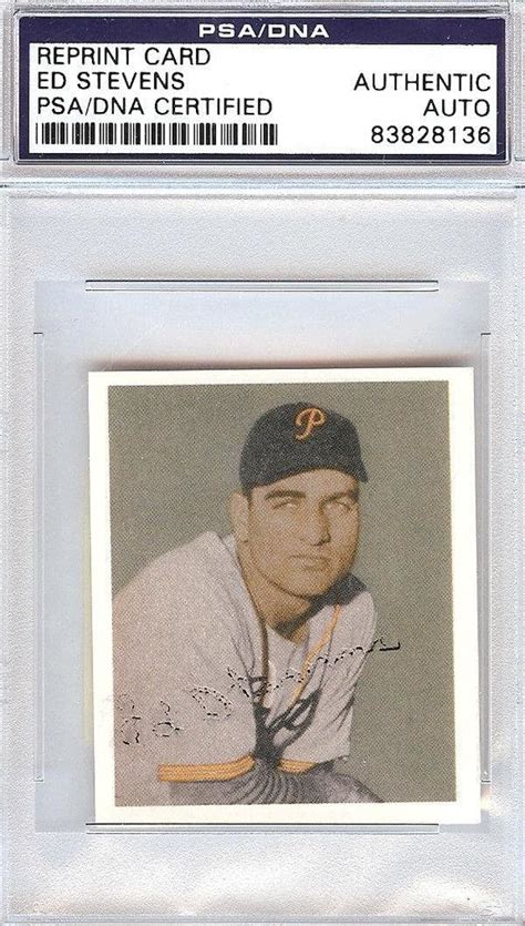Ed Stevens Autographed Signed 1949 Bowman Reprints Card Pirates
