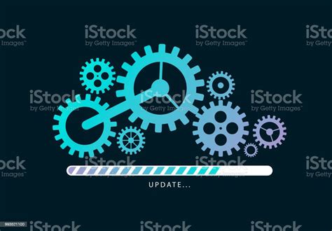 로드 하거나 메커니즘 일러스트 파일을 업데이트 합니다 벡터 일러스트 레이 션 디자인입니다 컴퓨터 소프트웨어에 대한 스톡 벡터