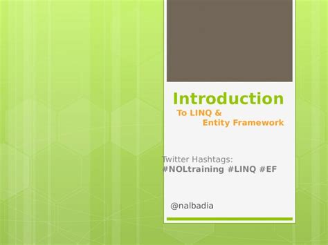 Pptx Introduction To Linq And Entity Framework Dokumentips