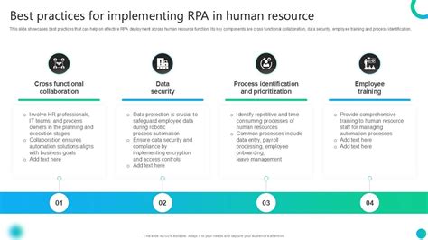 best practices for implementing rpa in human resource ppt powerpoint ai