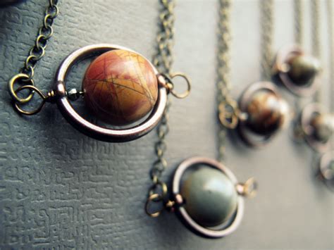 Planet Necklace Solar System Necklace Outer Space Jewelry