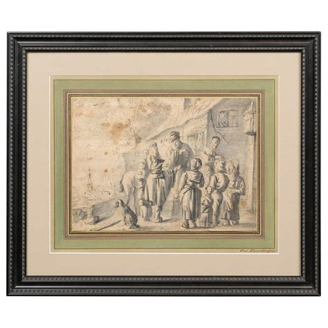 Framed Ink Drawing Attributed To Allaert Van Everdinger” Dutch 1621
