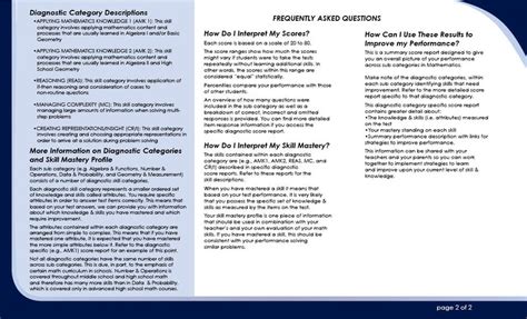 Sample Interpretive Material For Summary Mathematics Diagnostic Score Download Scientific