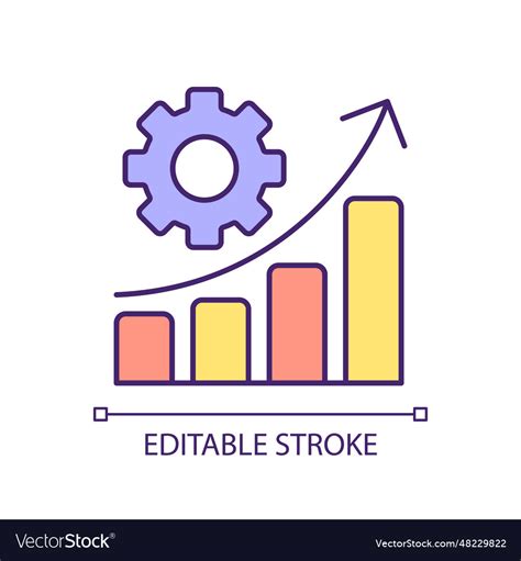 D Thin Line Colorful Workflow Automation Icon Vector Image