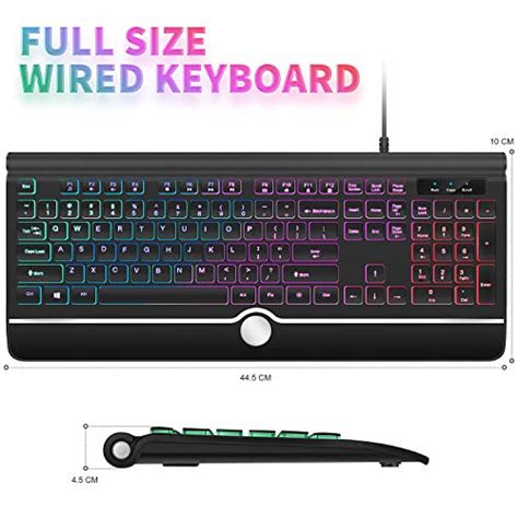 USB Wired Backlit Keyboard Jelly Comb Wired Full Size Illuminated Keyboard With Comfortable