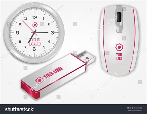 Blank Realistic Computer Mouse Flash Drive Stock Vector Royalty Free Shutterstock