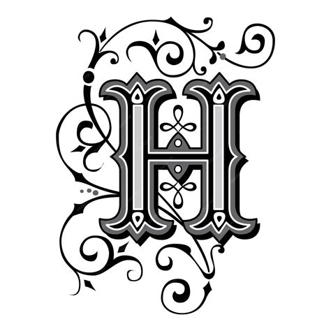 Premium Vector Art Tuscani Initial Caps Font Capital Letter H Vector