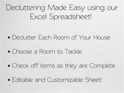 Declutter Checklist Template Declutter Challenge Declutter Planner Minimalist Checklist