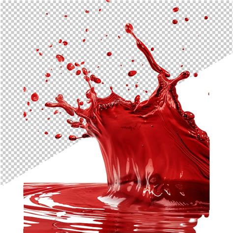 Premium PSD A Red Splash Of Water With A Red Splash