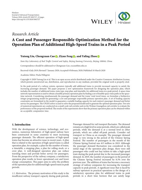 Pdf A Cost And Passenger Responsible Optimization Method For The