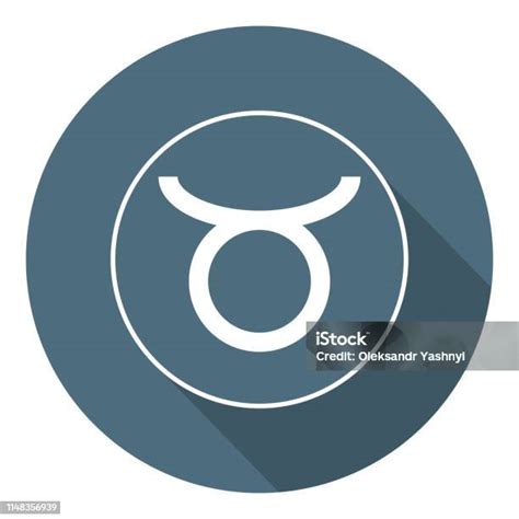 황소 자리 아이콘입니다 벡터 점성술 별자리 기호입니다 조디악 기호입니다 공기 요소입니다 플랫 스타일입니다 스티커 디자인 웹 응용 프로그램에 대 한 깨끗 하 고 현대적인 벡터