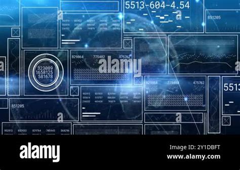 Digital Data And Numerical Analysis Animation Over Blue Technological