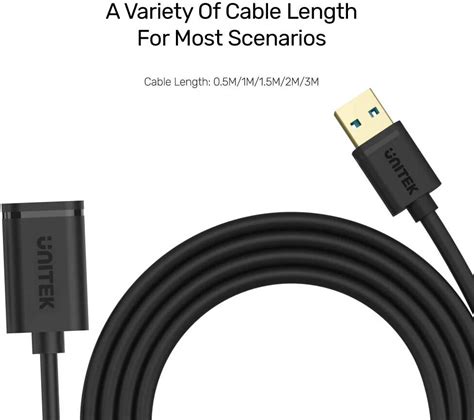 Unitek Usb 3 0 Extension Cable Usb3 0 Type A Male To Female 5gbps Data Transfer Speed Bare