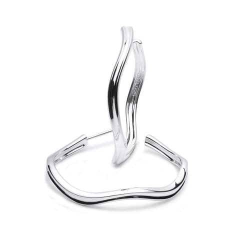 Ebb Tide Large Hoops Handmade Silver Hoops Daniel Bentley
