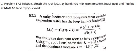 Solved Problem E In Book Sketch The Root Locus By Chegg