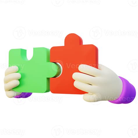 3d Illustration Of Hand Gesture Solving Jigsaw Puzzle 21629721 Png