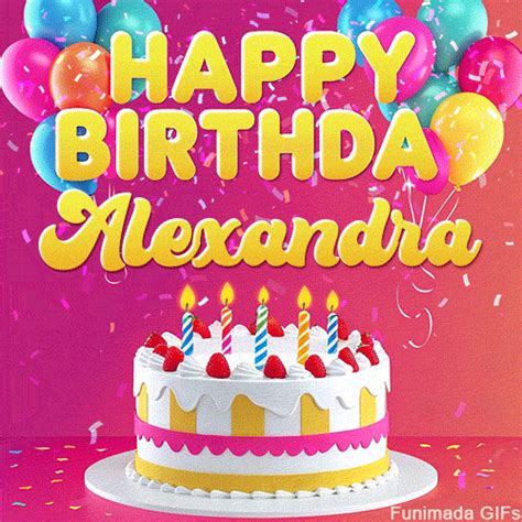 Fun And Colorful Animated Birthday Greeting For Alexandra Download On