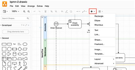 Insert Shapes Links Templates And More In Draw Io