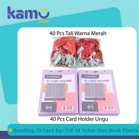 Jual Bundling 40 Pcs Id Card B4 40 Pcs Tali Id Nylon Slim Hook Plastik Cbt Nylk Shopee