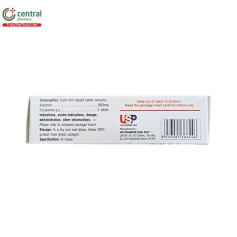 Thuốc Usclovir 800 Điều Trị Zona Thủy đậu Cho Người Lớn Và Trẻ Em
