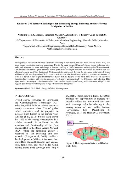 Pdf Review Of Cell Selection Techniques For Enhancing Energy Efficiency And Interference