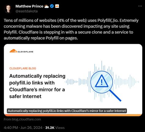 Polyfill Supply Chain Attack Potentially Affected Tens Of Millions Of Websites