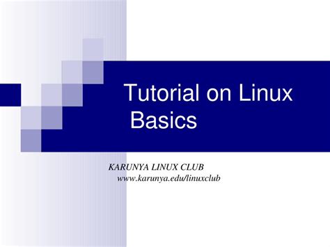 Pdf Tutorial On Linux Basics Ceautacirceautacir~keyvanrad