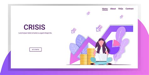 노트북 머니 코인 더미를 사용하는 슬픈 사업가는 화살 금융 위기 파산 개념 하향 차트 전체 길이 수평 복사 공간을 떨어 뜨리고