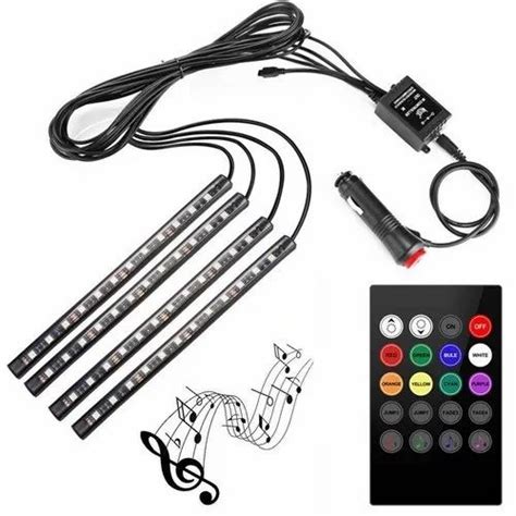 LED Multicolor Music Controlled Sound Activated For Car Interior