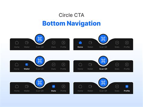 circle cta bottom navigation by saurav karn on dribbble