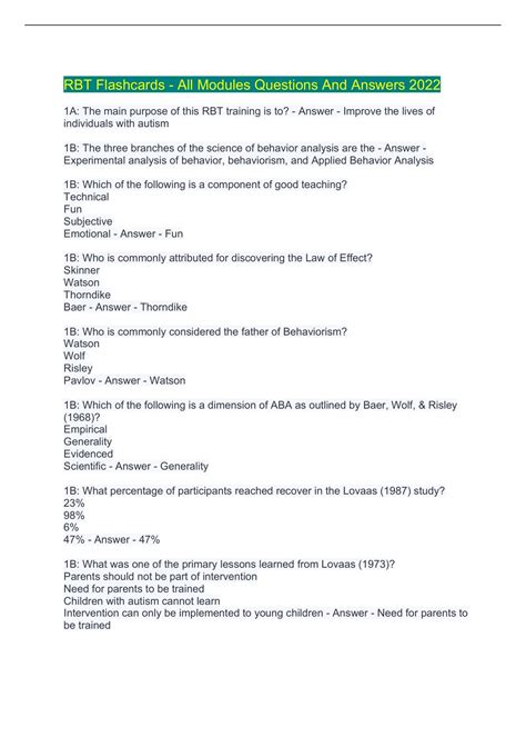 RBT Flashcards All Modules Questions And Answers 2022 RBT Flashcards All Modules Stuvia US