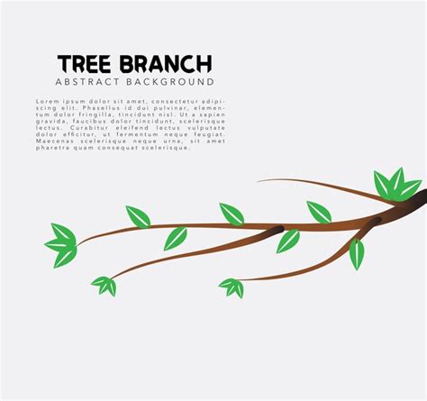 Premium Vector Vector Tree Branch And Green Leaves On Isolated Background