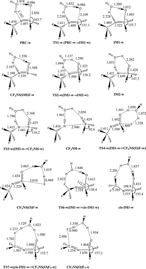 Optimized Geometries Of The Intermediates Im And Transition States
