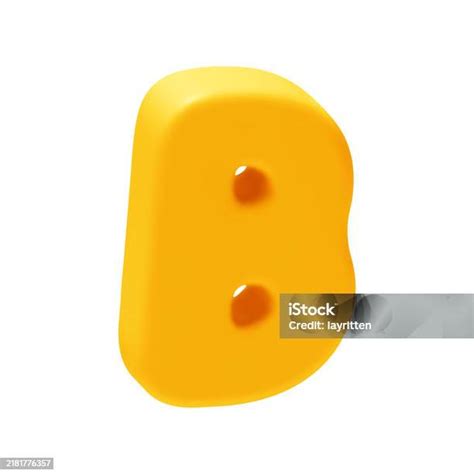 편지 B 편지 기호 노란색 만화 스타일의 사실적인 3d 디자인 흰색 배경에 고립되어 있습니다 벡터 일러스트 레이 션 0명에 대한 스톡 벡터 아트 및 기타 이미지 Istock