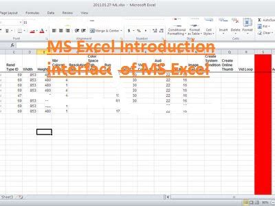 MS Excel introduction