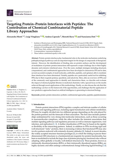 pdf targeting protein protein interfaces with peptides the