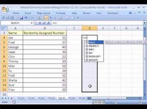 Excel Magic Trick Randomly Generate Whole Numbers YouTube