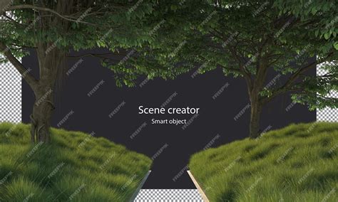 Premium Psd Way Path Through Trees And Grass Field Way Path Through Grass Field And Tree