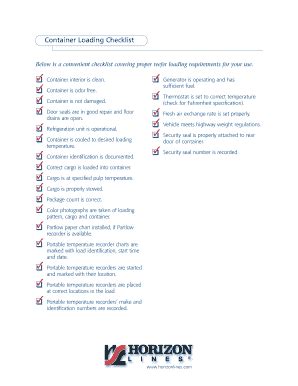 Loading Checklist Fill And Sign Printable Template Online