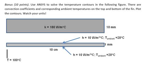 Bonus Points Use ANSYS To Solve The Temperature Chegg